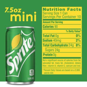 Sprite Mini Cans, 7.5 Fluid Ounce (Pack of 30)