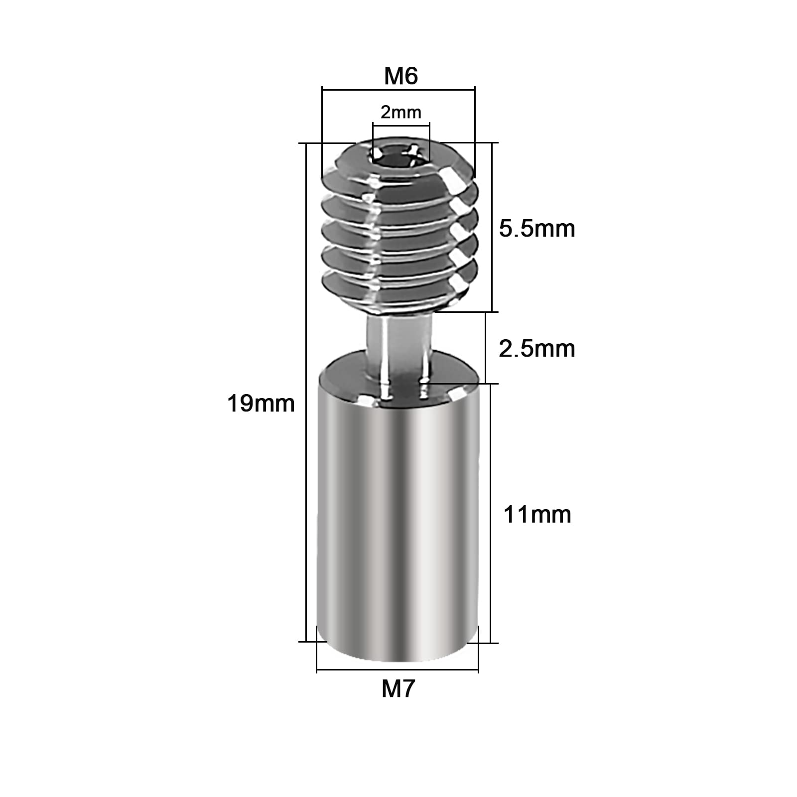 5pcs Upgrade All Metal Titanium Alloy Heatbreak Sprite Extruder Heat Break Thermal Barrel Tube for Creality Ender 3 S1, Ender3 S1 Pro, CR10 Smart Pro, Sermoon V1 3D Printer