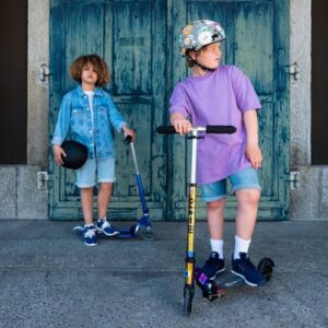 Micro Kickboard | Sprite LED | 2 Wheeled | Fold-to-Carry | Lightweight Swiss-Designed Micro Scooter | Light-Up Wheels| Children and Teens, Ages 6+