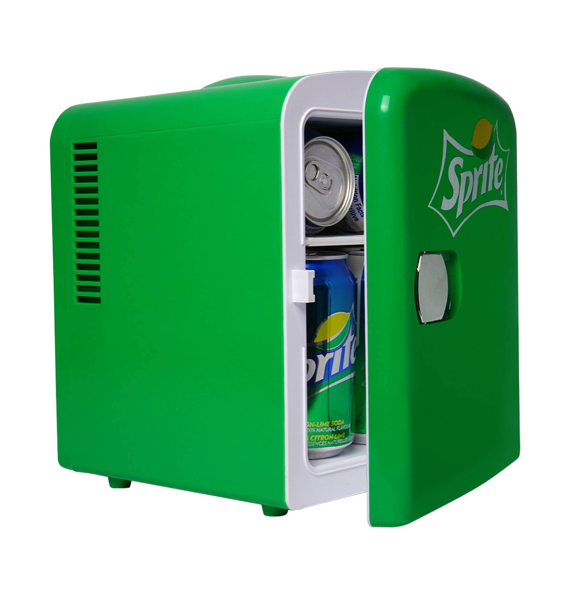 Coca-Cola Sprite 4L Portable Cooler/Warmer, Compact Personal Travel Fridge for Snacks Lunch Drinks Cosmetics, Includes 12V and AC Cords,Desk Accessory for Home Office Dorm Travel, Green