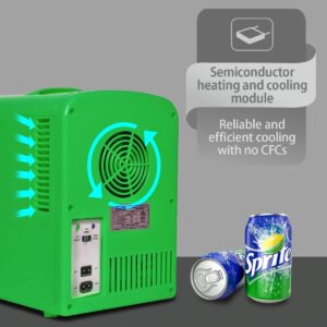 Coca-Cola Sprite 4L Portable Cooler/Warmer, Compact Personal Travel Fridge for Snacks Lunch Drinks Cosmetics, Includes 12V and AC Cords,Desk Accessory for Home Office Dorm Travel, Green