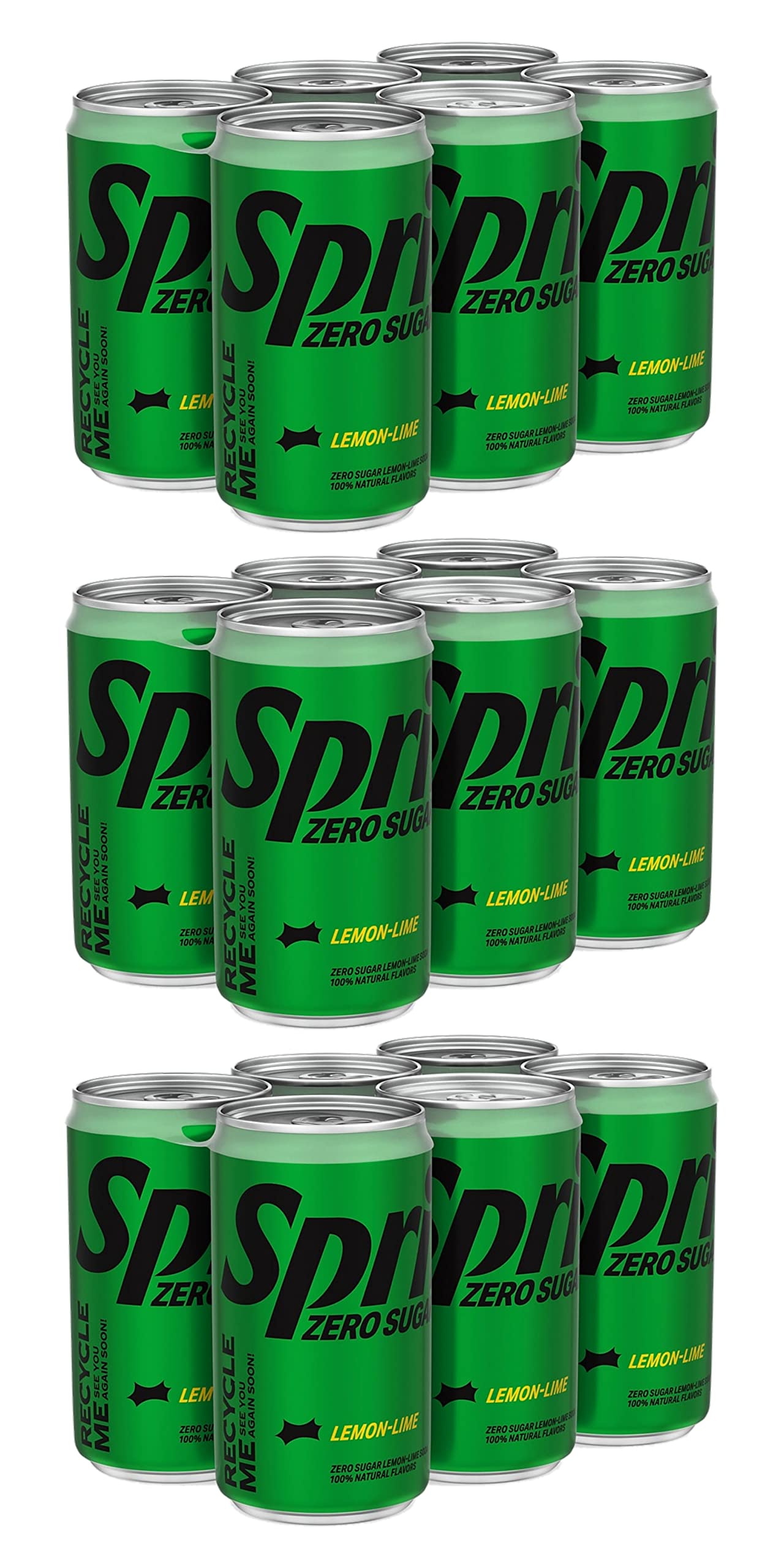 Sprite Zero, 7.5 oz Mini Cans (Pack of 18, Total of 135 Fl Oz)