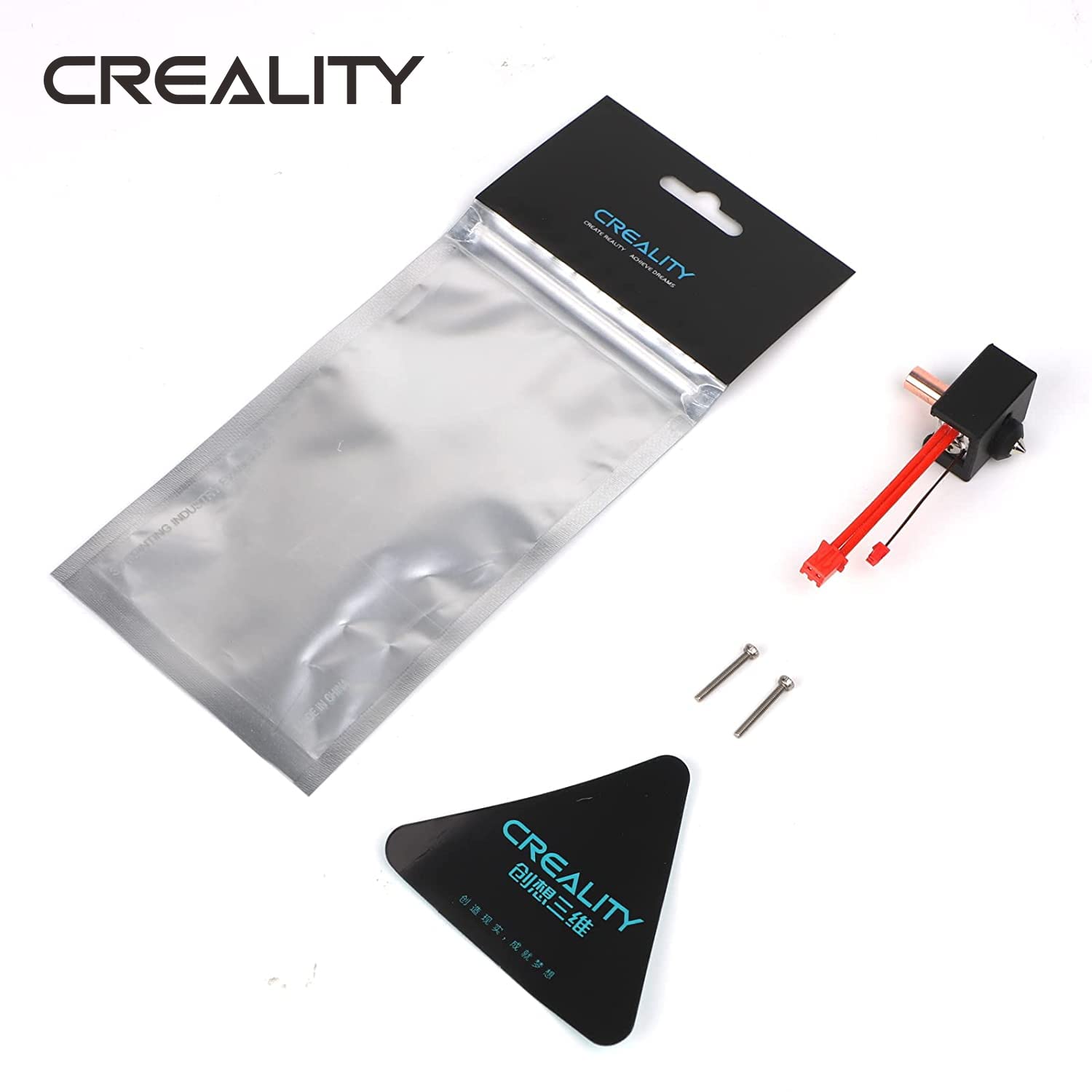 Creality Official Sprite Extruder Upgrade Heater Block Kit High Temperature Pro 300℃ Titanium Heatbreak Plated Copper Nozzle Compatible with Creality Ender 3 S1/Ender3 S1 Pro/CR10 Smart Pro