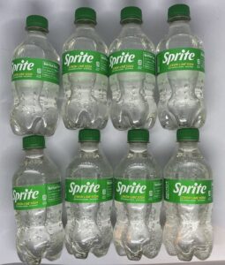 sprite lemon lime soda, 12oz bottles, pack of 8, bundled with langs recipe card, sprite soda bottles, sprite bottles small, small can sized bottles, 96oz