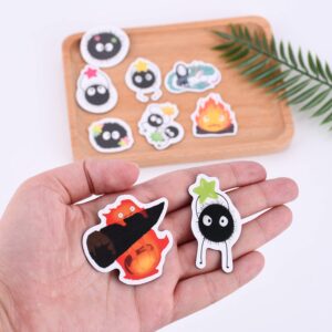 Pounchi Soot Sprites Fridge Magnet (9 Pack) Anime Magnet Bumper Office Cabinets Decoration Fridge Metal Magnet Flexible Reusable Magnetic Vinyl