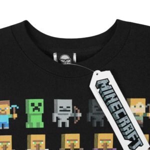 Minecraft Boys Jumper Kids Sprites Creeper Pig Black Sweatshirt Sweater 9-10 Years