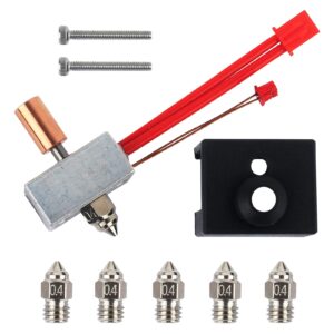 sprite extruder pro upgrade heater block kit 300℃ high temperature chrome copper titanium heatbreak plated copper nozzle for creality ender 3 s1/ender3 s1 pro/cr10 smart pro,sermoon v1 3d printer