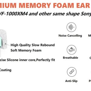 BLLQ Memory Foam Ear Tip Eartips Compatible with Sony WF 1000XM5 1000XM4 Earbuds, Foam Tips Replacement for Sony Earbuds Fit in Charge Case, Foam LMS 3 Pairs, xm4f3s Silver