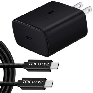 tek styz pro 45w charge kit compatible with your sony wf-1000xm3 with fast/quick charge 3 plus hi-power 100w pd/usb-c 4ft cable! (black)