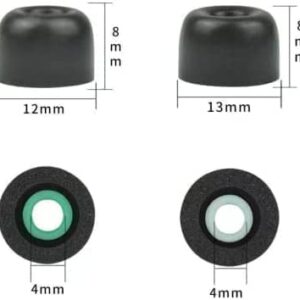 Zotech 6 Pieces Replacement Memory Foam Ear Tips for Sony WF-1000XM4 / WF-1000XM3 (S/M/L, Black)