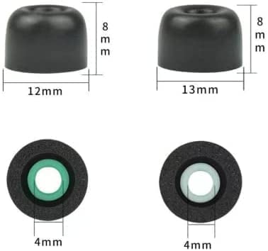 Zotech 6 Pieces Replacement Memory Foam Ear Tips for Sony WF-1000XM4 / WF-1000XM3 (S/M/L, Black)