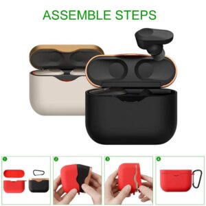 BEESCLOVER 1.5mm Thickness Silicone Case Earphone Protective Cover Headset Carer for So-ny WF-1000XM3 Black Creative Lifestyle