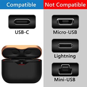 Geekria USB Earbuds Short Charger Cable Compatible with Sony WF-1000XM5 WF-1000XM4 LS900N LinkBuds INZONE Buds WF-H800 Charger, USB to USB-C Replacement Power Charging Cord (1 ft/30 cm 2 Pack)