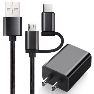 charger power adapter for sony headphone wh-1000xm4 wh-1000xm3 wh-xb910n xb900n wh-ch710n h910n xb700 ch510 headphones charging cable cord (2 in 1 type c & micro)