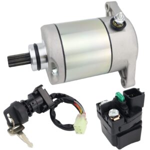 stabsoli starter motor & solenoid relay & ignition switch for suzuki atv kingquad 400 2wd 4wd lt-a400 lt-f400 2008-2010 3545-016 31100-38f00 3313-719 31210-pwb1-900 sm-14241