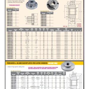 HHIP 3900-3313 Back Plate/Adapter for 6" Lathe Chucks, Unthreaded