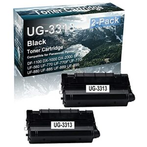 2-pack compatible ug3313 | ug-3313 laser toner cartridge high capacity use for panasonic uf-880 uf-885 uf-889 uf-895 printer (black)