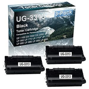 3-pack compatible ug3313 | ug-3313 printer toner cartridge high capacity use for panasonic uf-880 uf-885 uf-889 uf-895 printer (black)