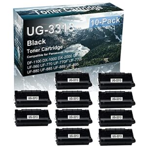 10-pack compatible ug3313 | ug-3313 printer toner cartridge high capacity use for panasonic uf-880 uf-885 uf-889 uf-895 printer (black)