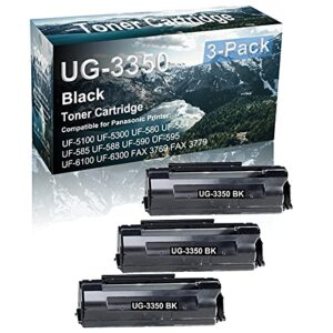 credibility store 3-pack compatible ug3350 | ug-3313 printer toner cartridge high capacity use for panasonic uf-595 uf-6100 uf-6300 fax 3769 fax 3779 printer (black)