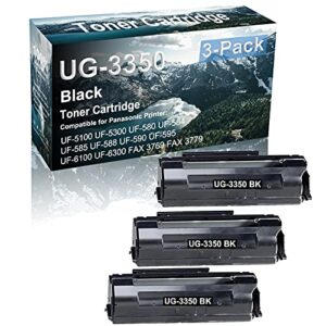 credibility store 3-pack(black) compatible laser printer cartridge (high yield) replacement for panasonic ug3350 | ug-3313 printer toner use for uf-5100 uf-5300 uf-580 uf-584 uf-585 printer