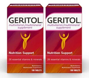 geritol multi-vitamin nutritional support tablets, balance of 26 essential vitamins and minerals, 100 count (pack of 2)