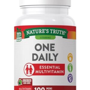 One Daily Multivitamin | 100 Mini Tablets | Non-GMO & Gluten Free Supplement | for Men and Women | by Nature's Truth