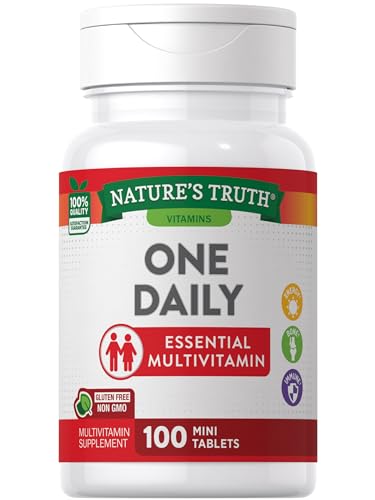 One Daily Multivitamin | 100 Mini Tablets | Non-GMO & Gluten Free Supplement | for Men and Women | by Nature's Truth