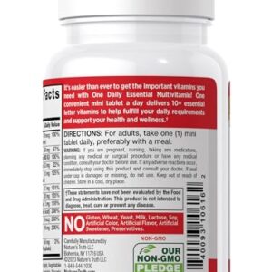 One Daily Multivitamin | 100 Mini Tablets | Non-GMO & Gluten Free Supplement | for Men and Women | by Nature's Truth