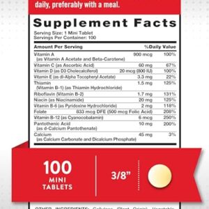 One Daily Multivitamin | 100 Mini Tablets | Non-GMO & Gluten Free Supplement | for Men and Women | by Nature's Truth