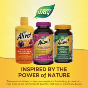 Nature's Way Alive! Women's Daily Gummy Multivitamins, 16 Vitamins & Minerals, Energy Metabolism*, Hair Skin & Nails*, Vegetarian, Mixed Berry Flavored, 150 Gummies (Packaging May Vary)