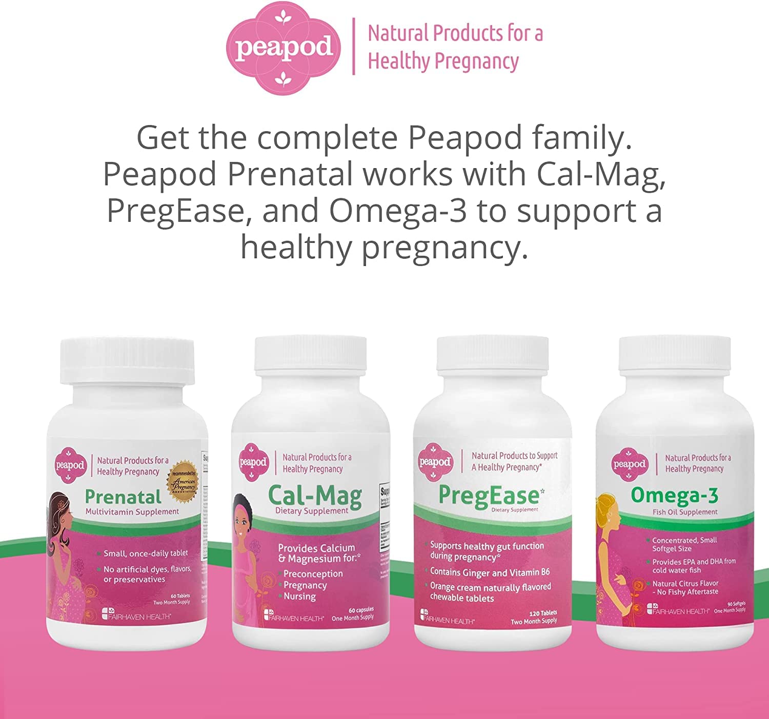 Fairhaven Health PeaPod Prenatal Multivitamin - 1 Per Day, Light Vanilla Flavor - Pregnancy Must Haves for Women and Baby Health - includes Iron, Vitamin C, and Folic Acid - 2 Month Supply