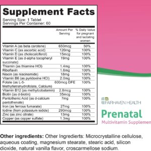 Fairhaven Health PeaPod Prenatal Multivitamin - 1 Per Day, Light Vanilla Flavor - Pregnancy Must Haves for Women and Baby Health - includes Iron, Vitamin C, and Folic Acid - 2 Month Supply