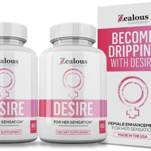 Zealous Nutrition Desire Female Enhancement Pills – 5X Natural Mood Booster for Women - Increase Energy, Vitality, PMS and Menopause Relief - Epimedium, Dong Quai, Ginseng, Ashwagandha (2 Pack)