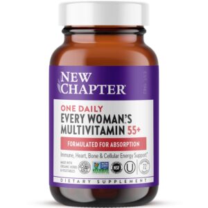 new chapter women's multivitamin 50 plus for cellular energy, heart & immune support with 20+ nutrients + astaxanthin - every woman's one daily 55+, gentle on the stomach, 72 count