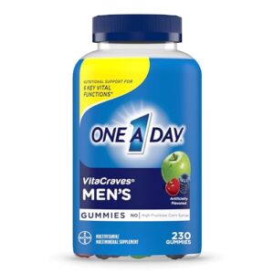 one a day men’s multivitamin gummies, multivitamin for men with vitamin a, c, d, e, calcium & more to support healthy muscle function, gummies, 230 count