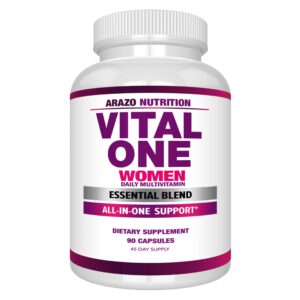 arazo nutrition vital one multivitamin for women - daily wholefood supplement - 90 vegan capsules