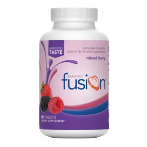 bariatric fusion mixed berry complete chewable bariatric multivitamin with iron for bariatric surgery patients including gastric bypass and sleeve gastrectomy - 120 tablets