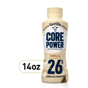 Core Power Fairlife 26g Protein Milk Shakes, Ready To Drink for Workout Recovery Liquid, Vanilla, 14 Fl Oz Bottle, kosher (Pack of 12)