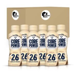 core power elite failrlife high protein shakes vanilla 14 oz. in the award box packaging 26 grams 6 pack