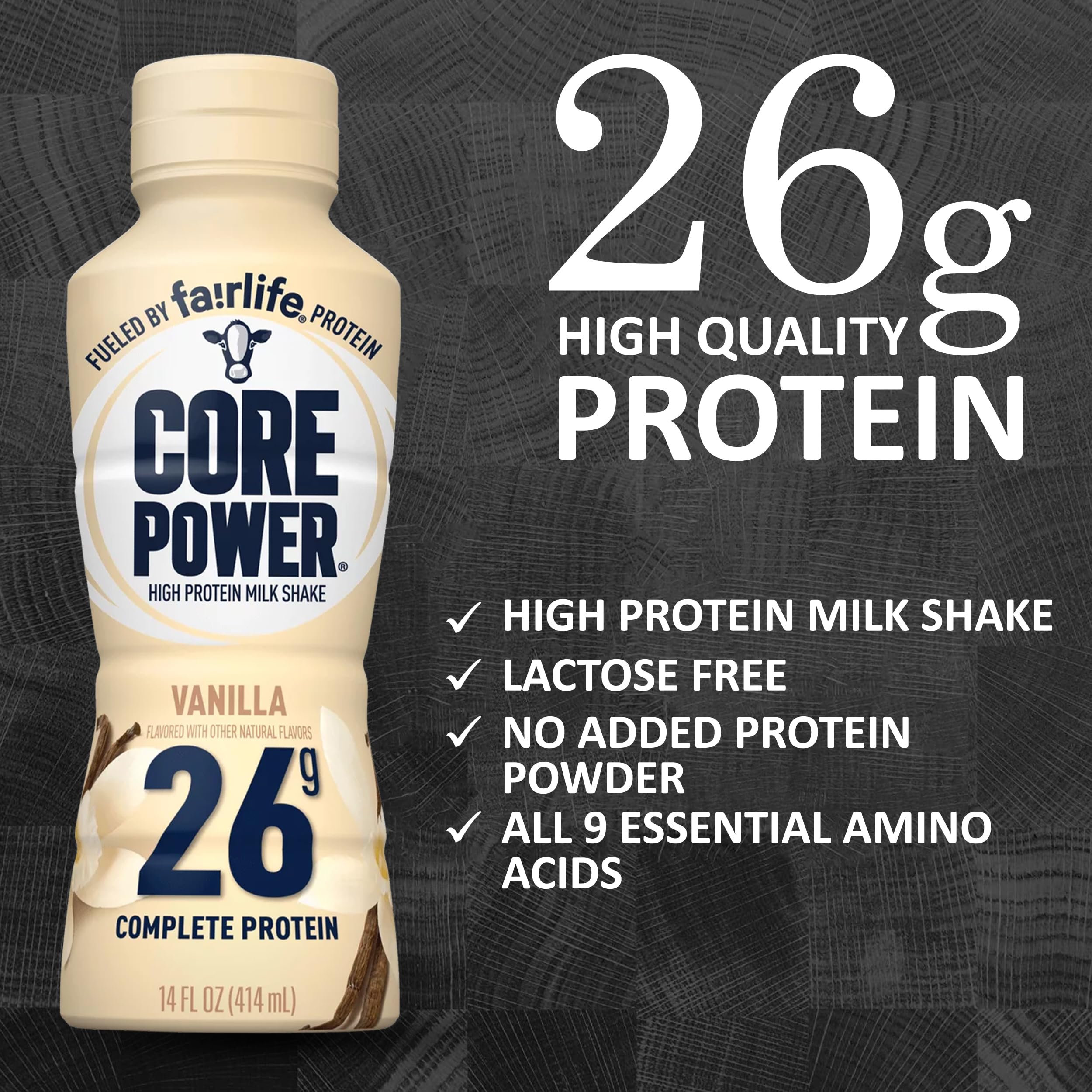 Core Power Elite Failrlife High Protein Shakes Vanilla 14 Oz. in The Award Box Packaging 26 Grams 6 Pack