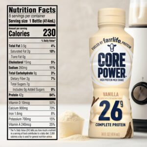 Core Power Elite Failrlife High Protein Shakes Vanilla 14 Oz. in The Award Box Packaging 26 Grams 6 Pack