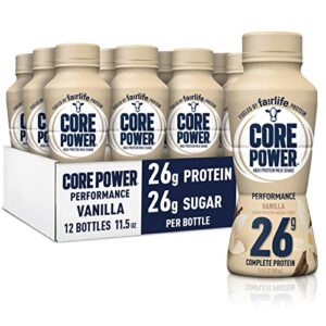 core power protein shakes (26g), vanilla, no artificial sweeteners, ready to drink for workout recovery, 11.5 fl oz (pack of 12), packaging may vary