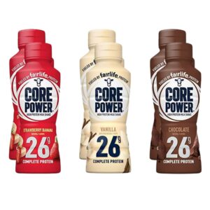 veher fairlife core power 26g protein liquid milk shakes variety pack, ready to drink for workout recovery, 14 fl oz (6 - pack)