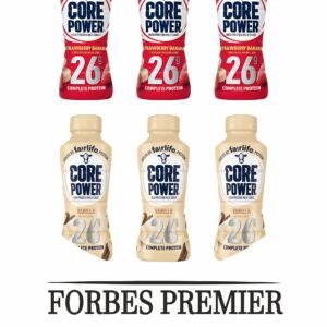 Fairlife Core Power High Protein Milk Shake, Natural Flavor Ready to Drink Protein Shake, The best Strawberry Protein Shakes, 14 fl oz , 26gm (Strawberry Banana/ Vanilla flavor, Pack of 6 Bottles) protein, beverages, strawberries,