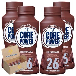 ready to drink fairlife protein shakes | nutrition plan protein shake | chocolate | core power elite | fair life protein shakes variety pack | 14 fl oz pack of 4 | every order is elegantly packaged in a signature betrulight branded box!