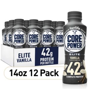 Fairlife Core Power Elite 42g High Protein Milk Shake, Flavor Variety, Strawberry, 14 Fl Oz (Pack of 12) & Vanilla, 14 Fl Oz (Pack of 12)