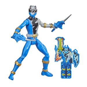 power rangers dino fury blue ranger 6-inch action figure toy inspired by tv show with dino fury key and weapon accessories for ages 4 and up