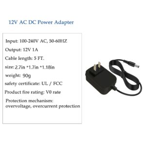 12V 1A AC DC Power Adapter for Razor Power Core 90 E90 E95 95 Charger, ePunk, XLR8R, Electric Scream Machine, Kids Ride On Toys, Electric Scooter Power Supply Battery Charger Cord