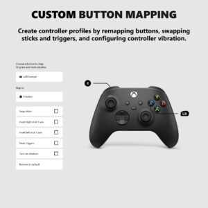 Microsoft Xbox Wireless Controller Carbon Black - Wireless & Bluetooth Connectivity - New Hybrid D-pad - New Share Button - Featuring Textured Grip - Easily Pair & Switch Between Devices